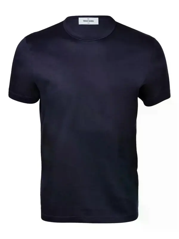 GRAN SASSO Cotton Crew-neck T-shirt - Blue