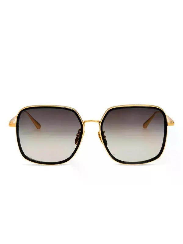 Linda Farrow Square Frame Sunglasses - Gold