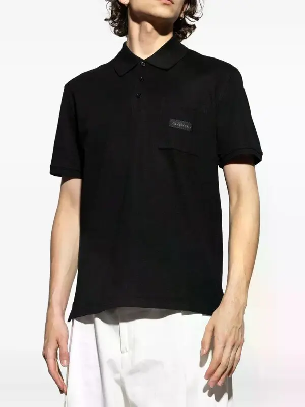Givenchy Logo-patch Polo Shirt - Black