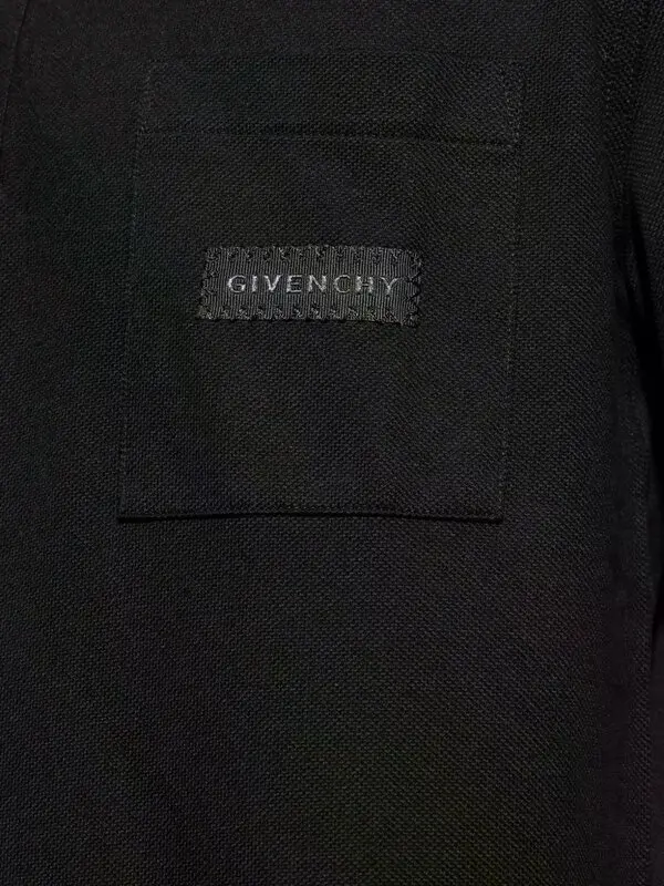 Givenchy Logo-patch Polo Shirt - Black
