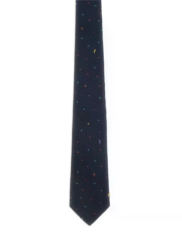 Paul Smith Embroidered Silk Neck Tie