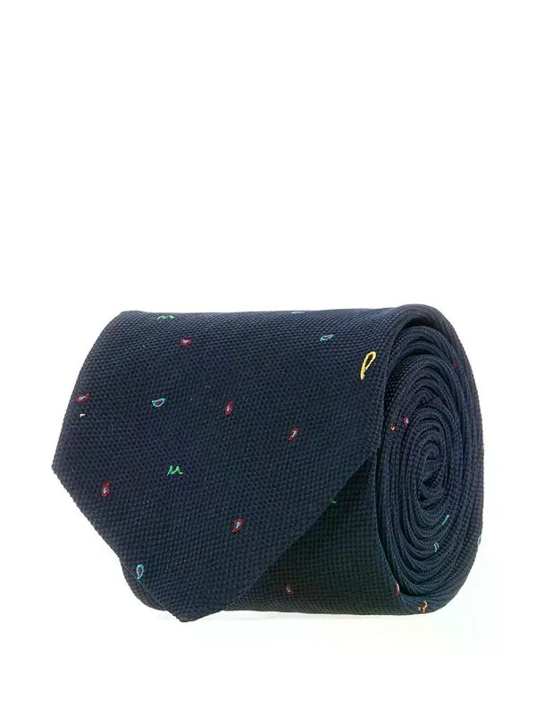 Paul Smith Embroidered Silk Neck Tie