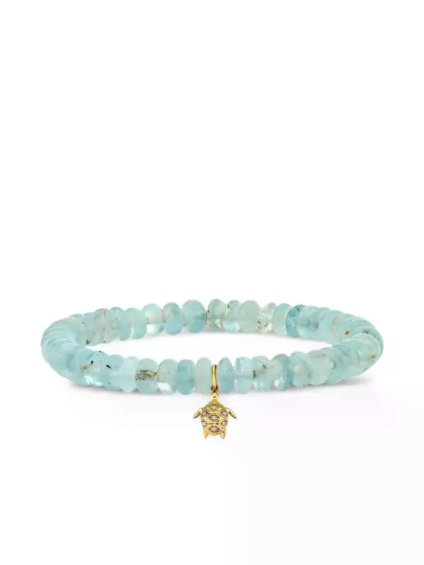SYDNEY EVAN 14k Yellow Turtle Aquamarine And Diamond Bracelet - Gold