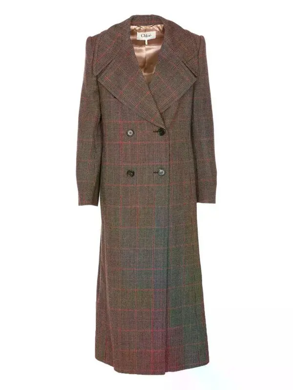Chloé Prince Of Wales-check Wool Coat