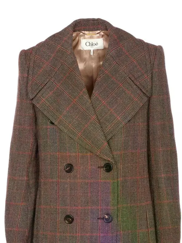 Chloé Prince Of Wales-check Wool Coat