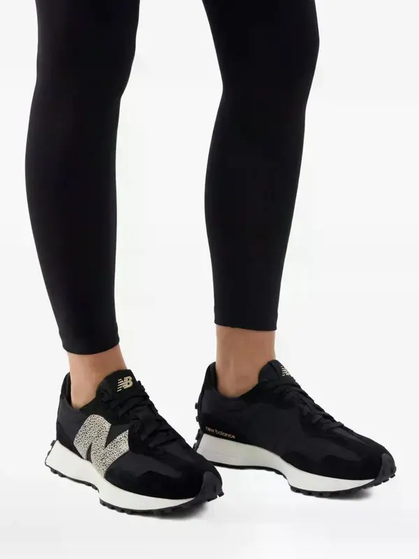 NEW BALANCE 327 Moombean Leopard Sneakers - Black