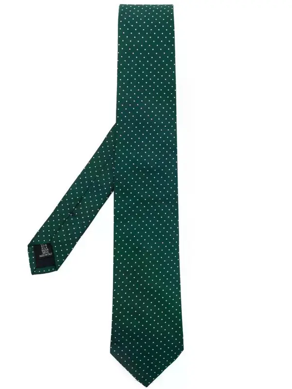 FURSAC Silk Polka Dot Tie - Green