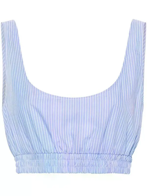 MODES Striped Crop Top - Blue