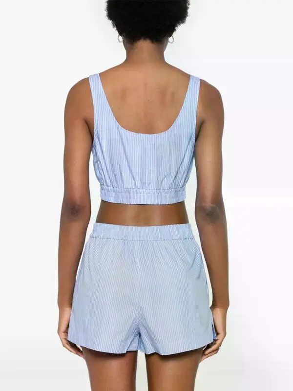 MODES Striped Crop Top - Blue