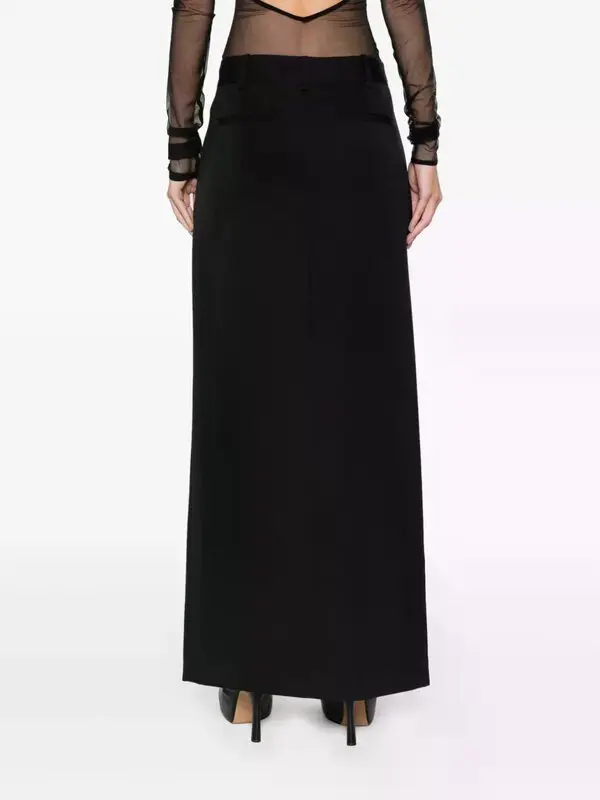 MODES Wool Midi Skirt With Front Slit