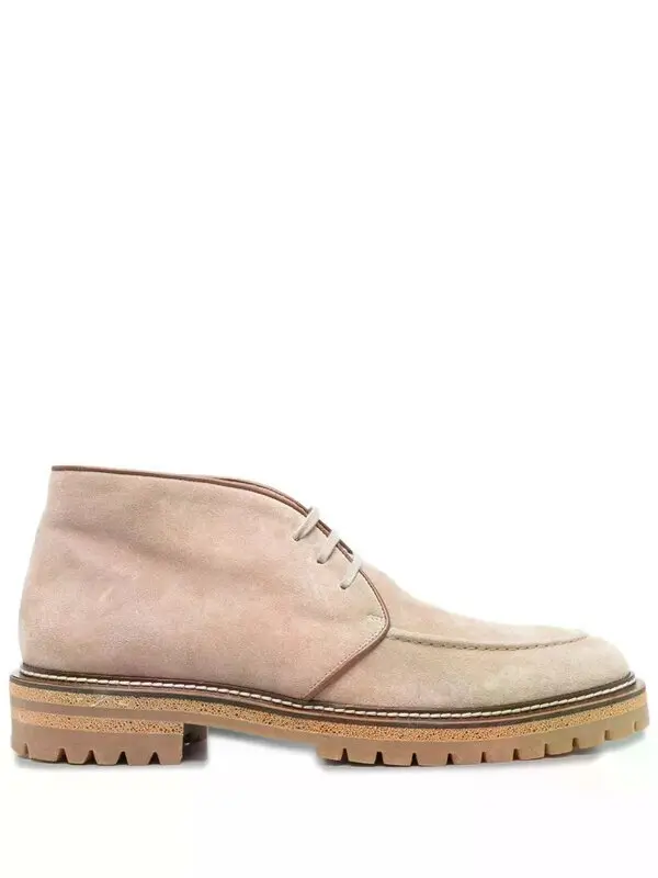 Eleventy Suede Leather Lace-up Boots