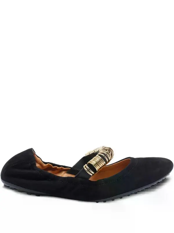 TOD'S Ring-detail Suede Ballet Flats