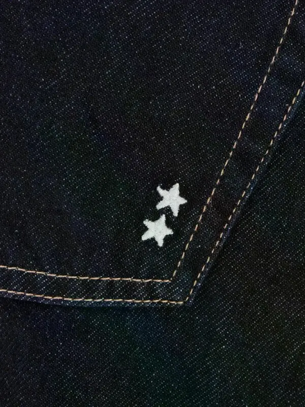 ICON DENIM LOS ANGELES Star-embroidered Straight Leg Jeans