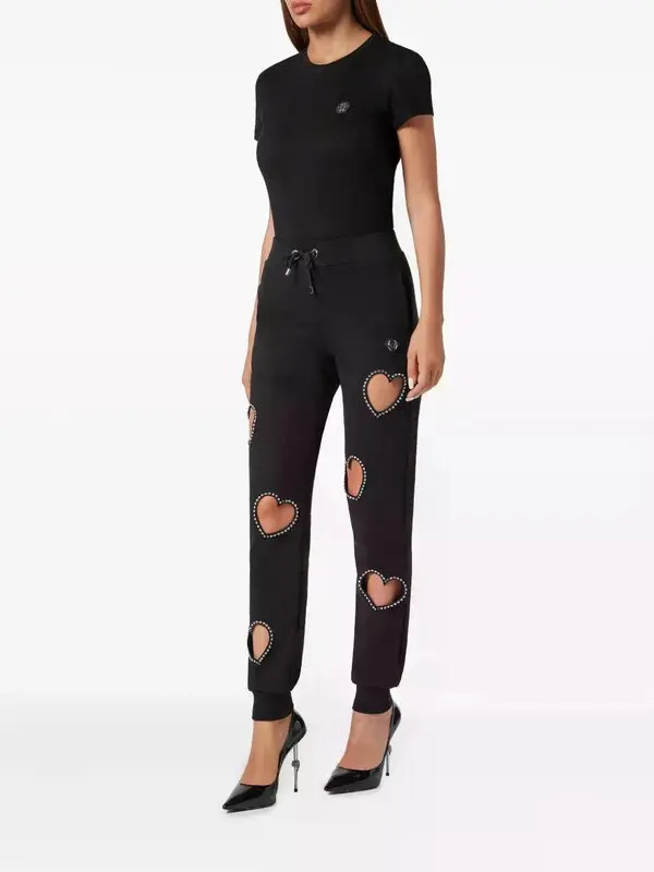Philipp Plein Heart Cut-out Track Pants