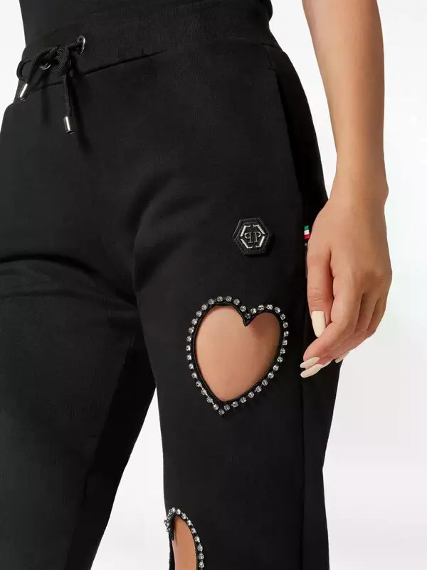 Philipp Plein Heart Cut-out Track Pants