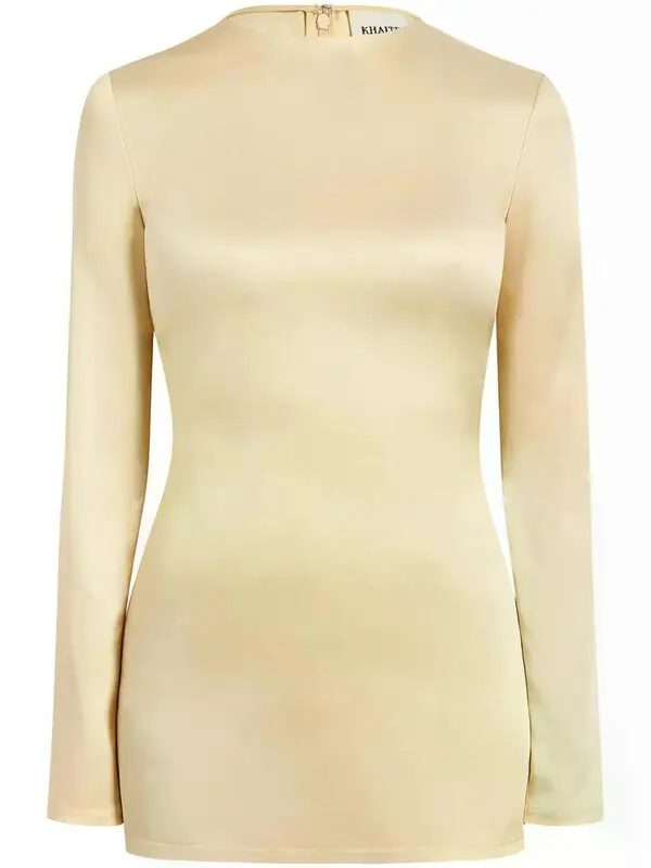 Khaite Vlad Blouse In Gold-tone Satin - Neutrals