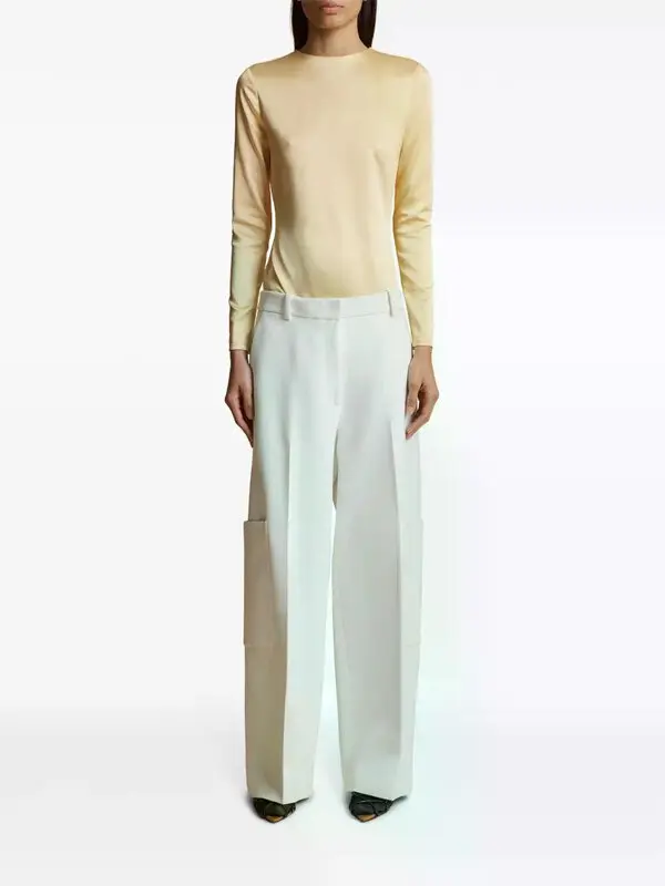 Khaite Vlad Blouse In Gold-tone Satin - Neutrals
