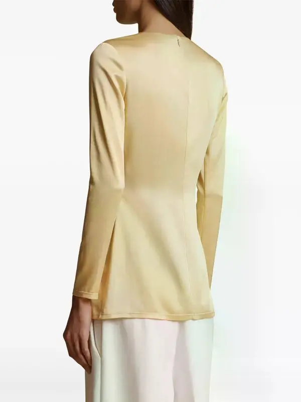 Khaite Vlad Blouse In Gold-tone Satin - Neutrals
