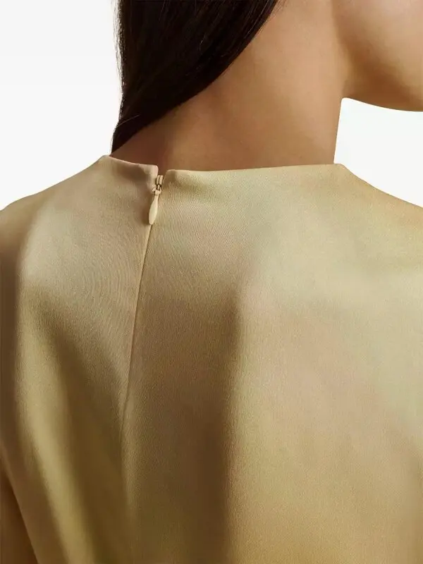 Khaite Vlad Blouse In Gold-tone Satin - Neutrals