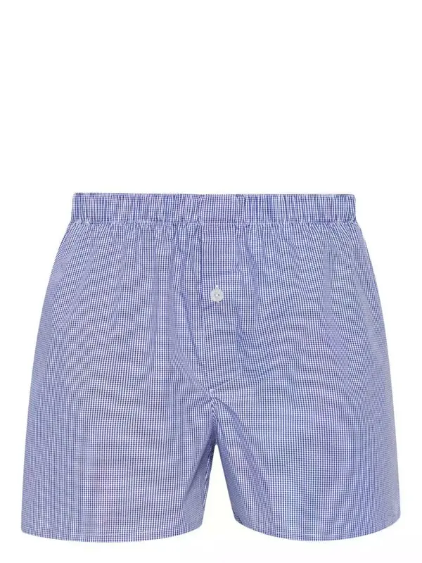 MODES Gingham-check Cotton Boxers - Blue