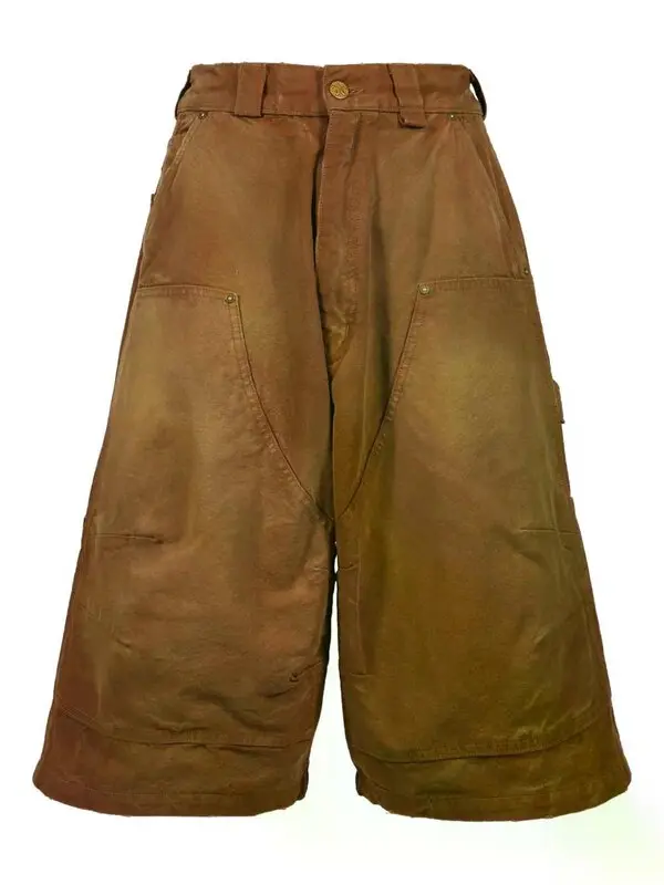 WILLY CHAVARRIA Cotton Wide-leg Shorts - Brown