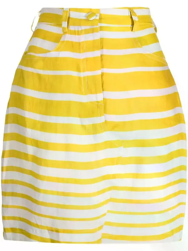 BAMBAH Sicily Striped Linen Mini Skirt - Yellow