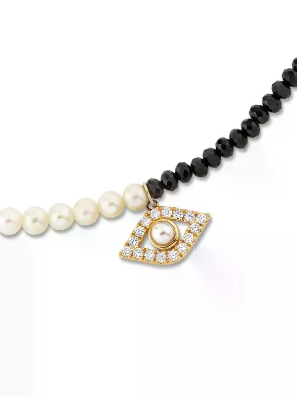 SYDNEY EVAN Evil Eye Pearl Necklace