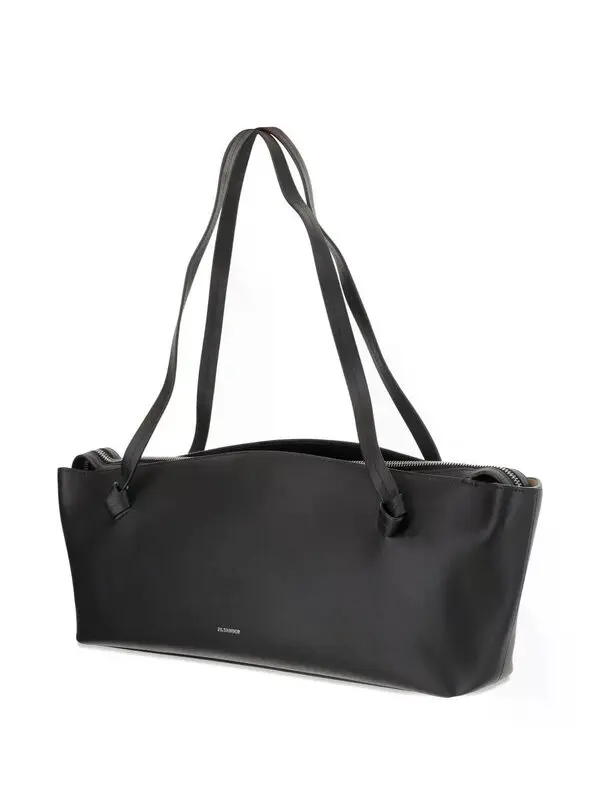 JIL SANDER Big Joanna Leather Shoulder Bag - Black