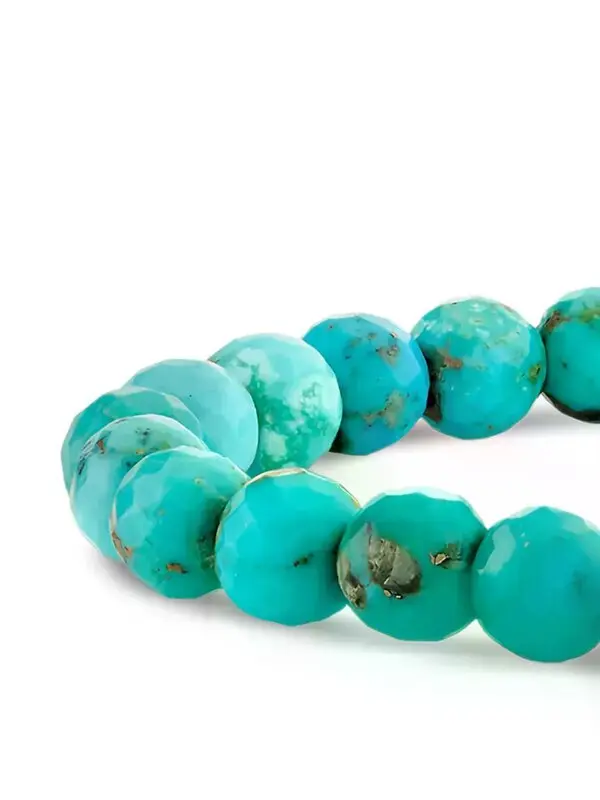 SYDNEY EVAN 14ct Yellow Diamond And Turquoise Love Script Bracelet