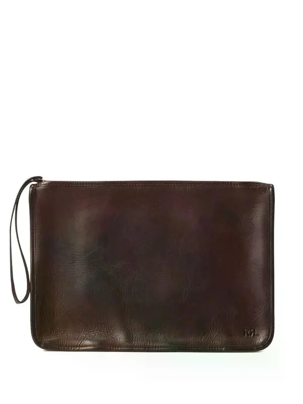 Ralph Lauren Leather Wristlet Clutch - Brown