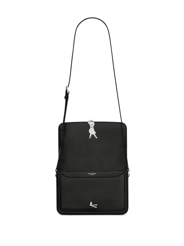 Saint Laurent Monogram-logo Leather Messenger Bag