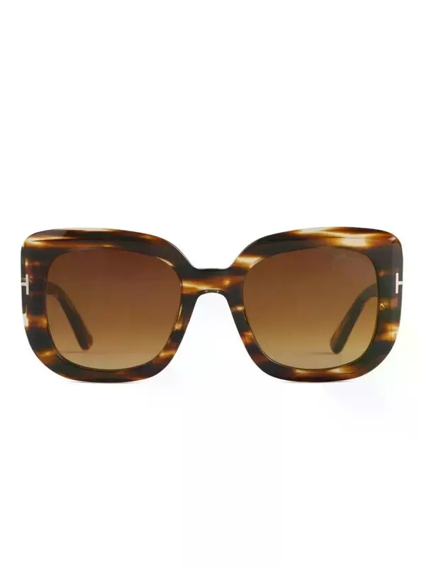 TOM FORD Carla Square-frame Sunglasses - Brown