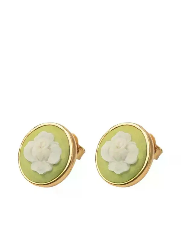 CAMEO & BEYOND Delicate Rose Stud Earrings - Gold