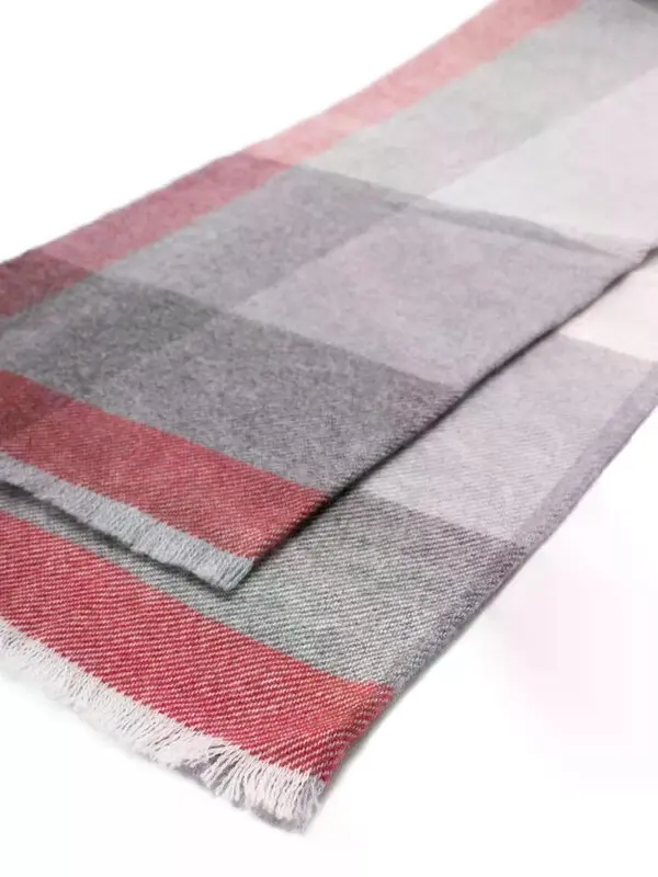Brunello Cucinelli Checked-pattern Frayed-edge Scarf