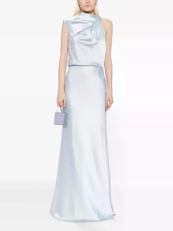 Amsale Satin Draped Dress