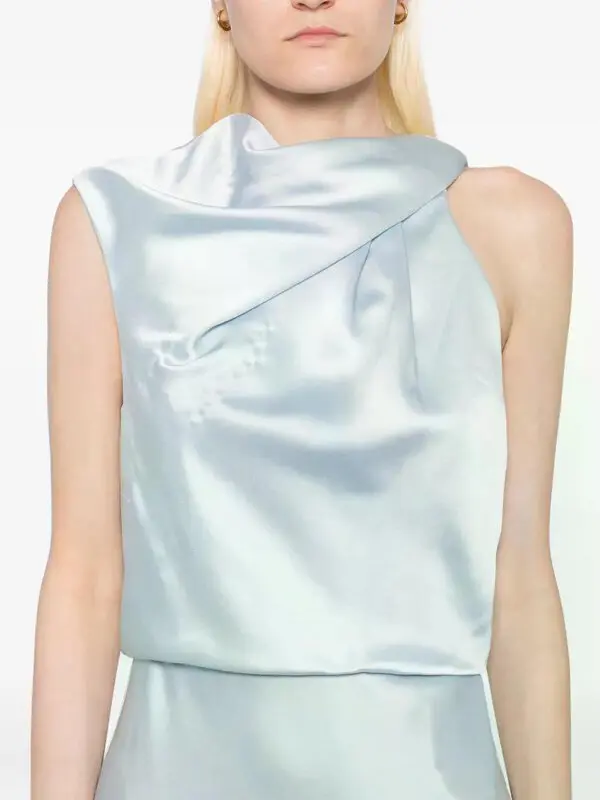 Amsale Satin Draped Dress