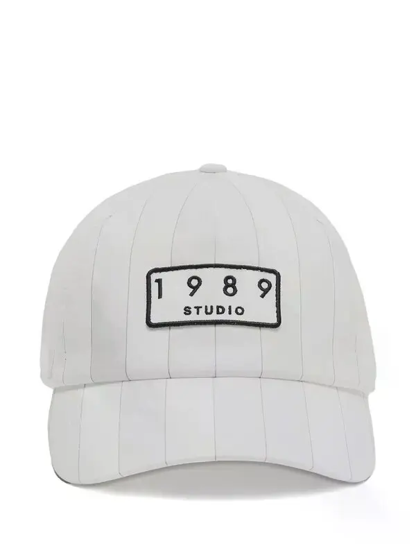1989 STUDIO Striped Logo-patch Cotton Cap - White