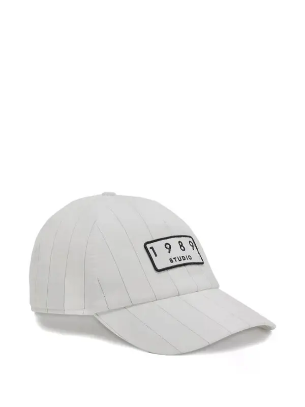 1989 STUDIO Striped Logo-patch Cotton Cap