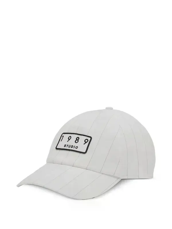 1989 STUDIO Striped Logo-patch Cotton Cap