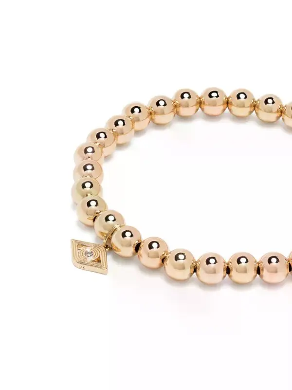 SYDNEY EVAN 14kt Yellow Evil Eye Diamond Charm Bracelet