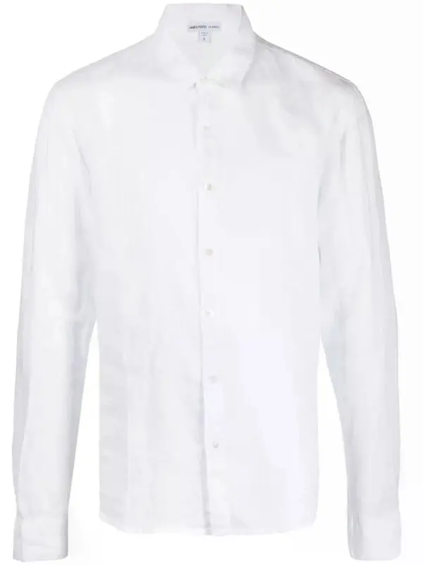 JAMES PERSE Long-sleeved Linen Shirt - White