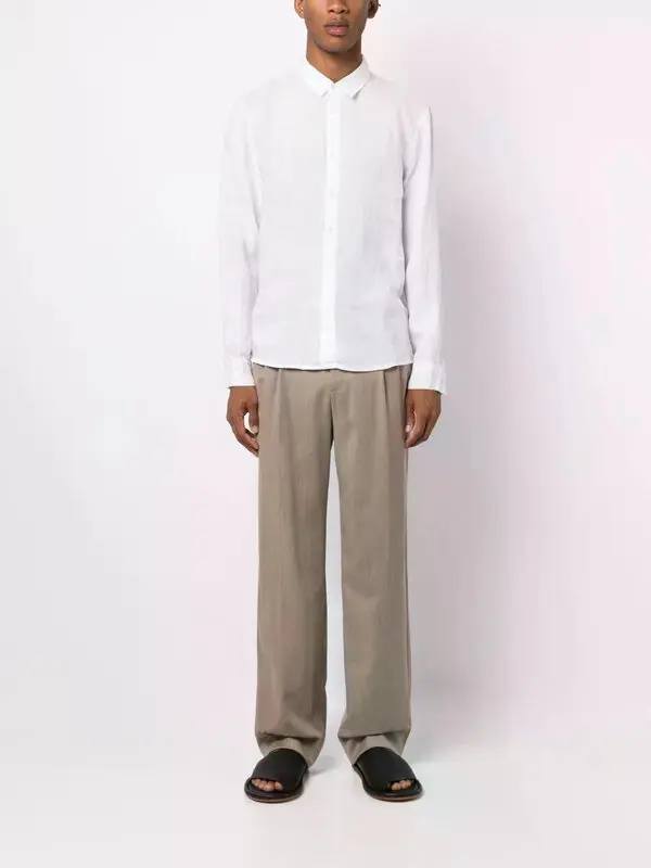 JAMES PERSE Long-sleeved Linen Shirt - White