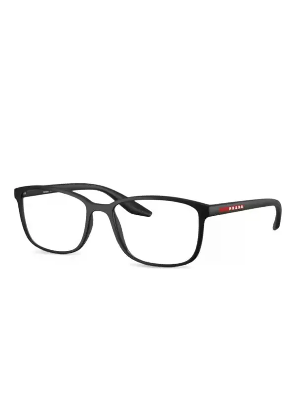 Prada 07rv Rectangle-frame Glasses - Black