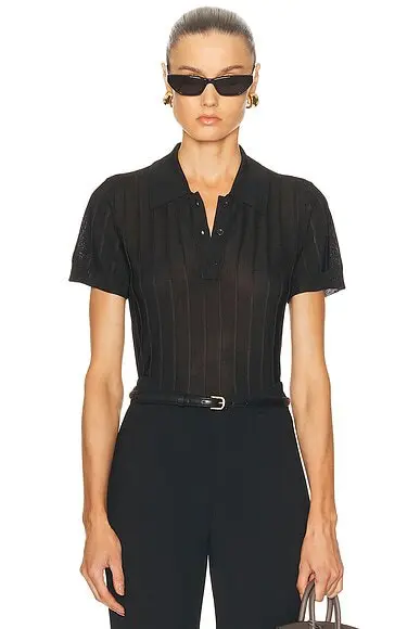 FRAME The Ribbed Polo - Black
