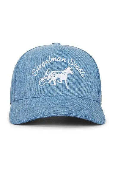 SIEGELMAN STABLE Denim Five Panel Cap - Blue Indigo
