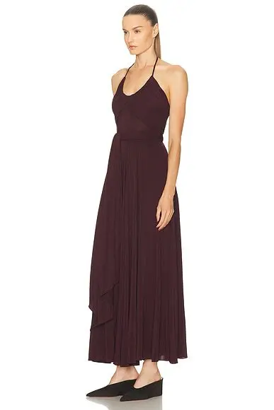 Alaïa Halter Maxi Dress - Bordeaux