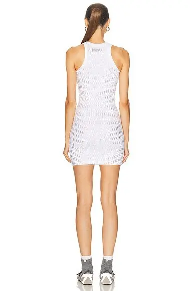 Attico Rhinestone Embellished Midi Dress - White