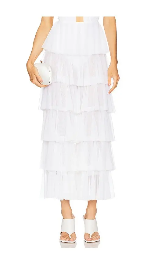 Norma Kamali Wide Leg Ruffle Pant