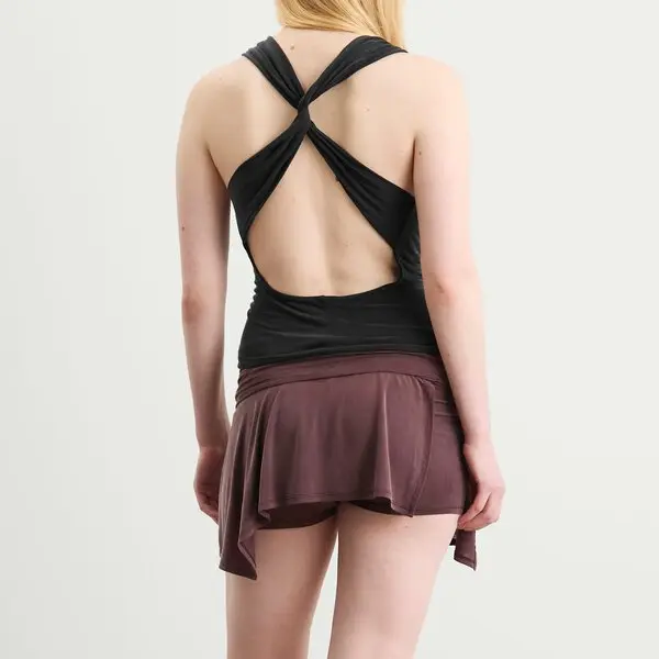 PEACHY DEN Kylie Cross Back Top - Graphite