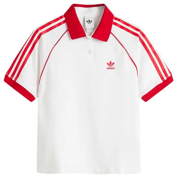 Adidas Adicolor Sst Short Sleeve Polo - White/better Scarlet